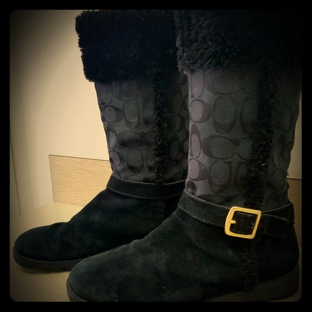 Coach Womans Deann Suede Signature Boots - Gem